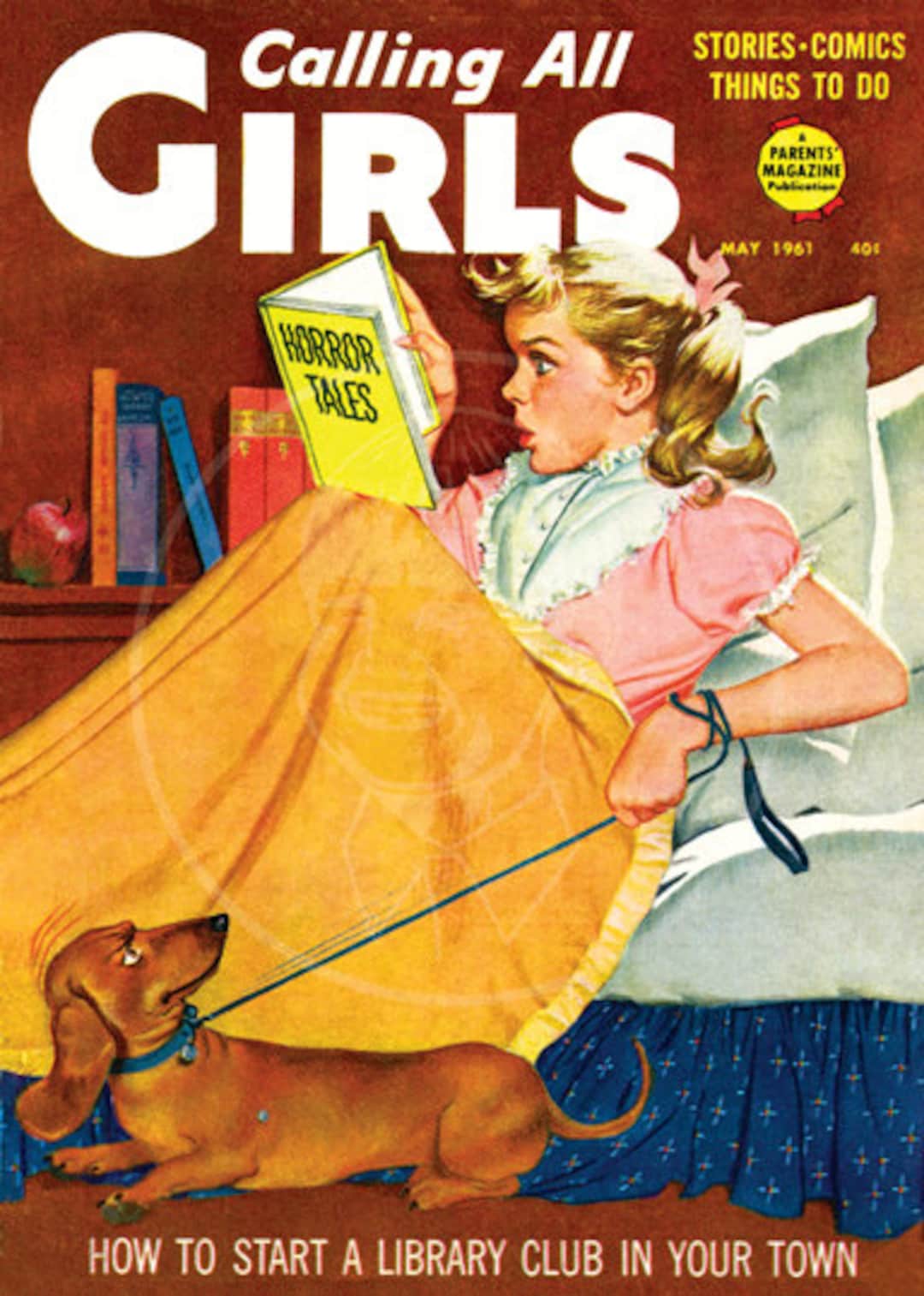 Calling All Girls (may 1961) - 10x14 Giclée Canvas Print of Vintage ...