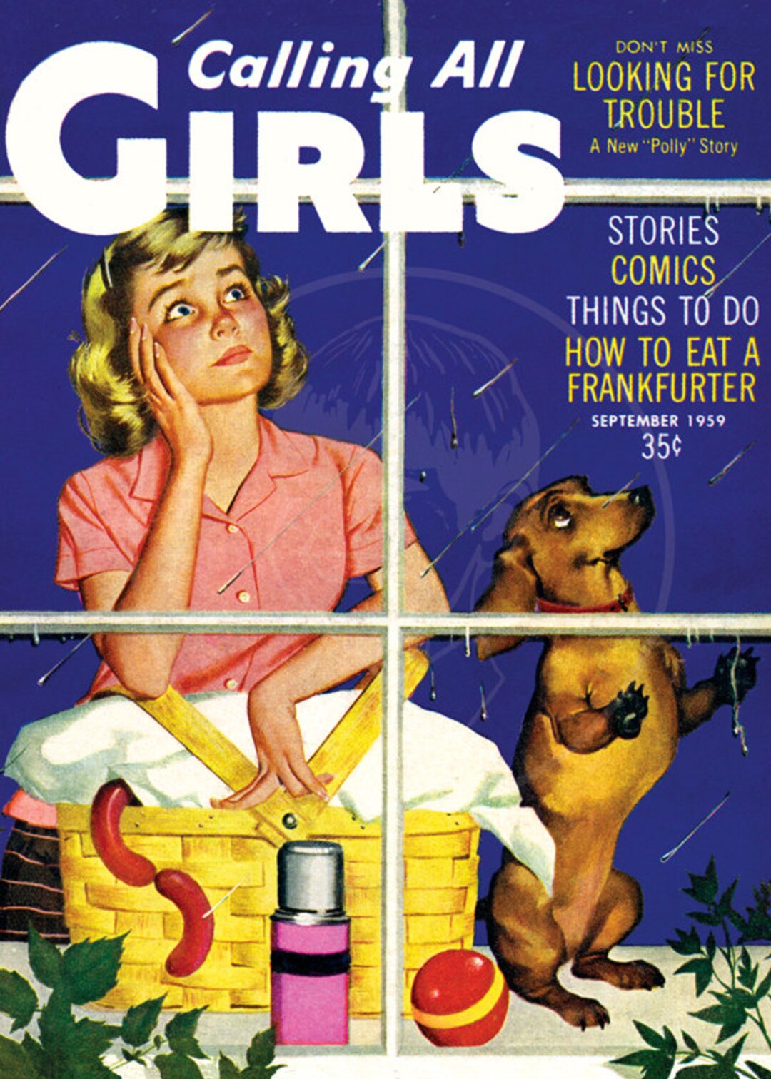 Calling All Girls (sep 1959) - 10x14 Giclée Canvas Print of a Vintage ...