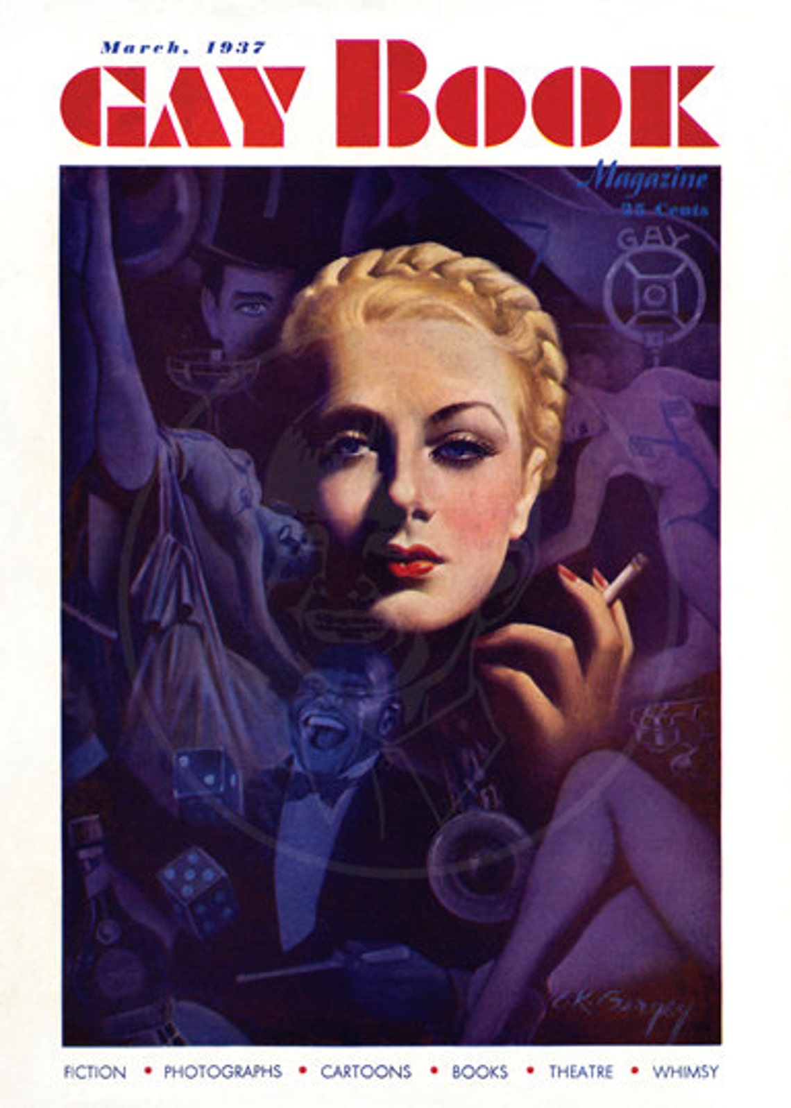 Gay Book Mar 37 10x14 Giclée Canvas Print Of A Vintage Etsy