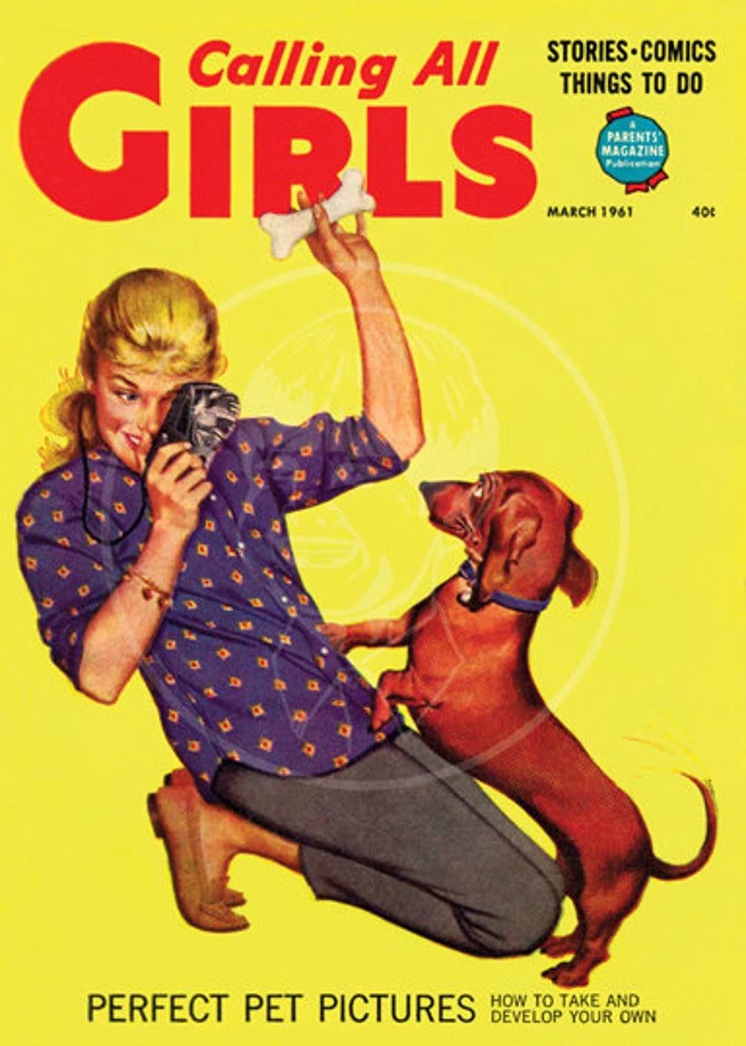 Calling All Girls (mar 1961) - 10x14 Giclée Canvas Print of Vintage ...