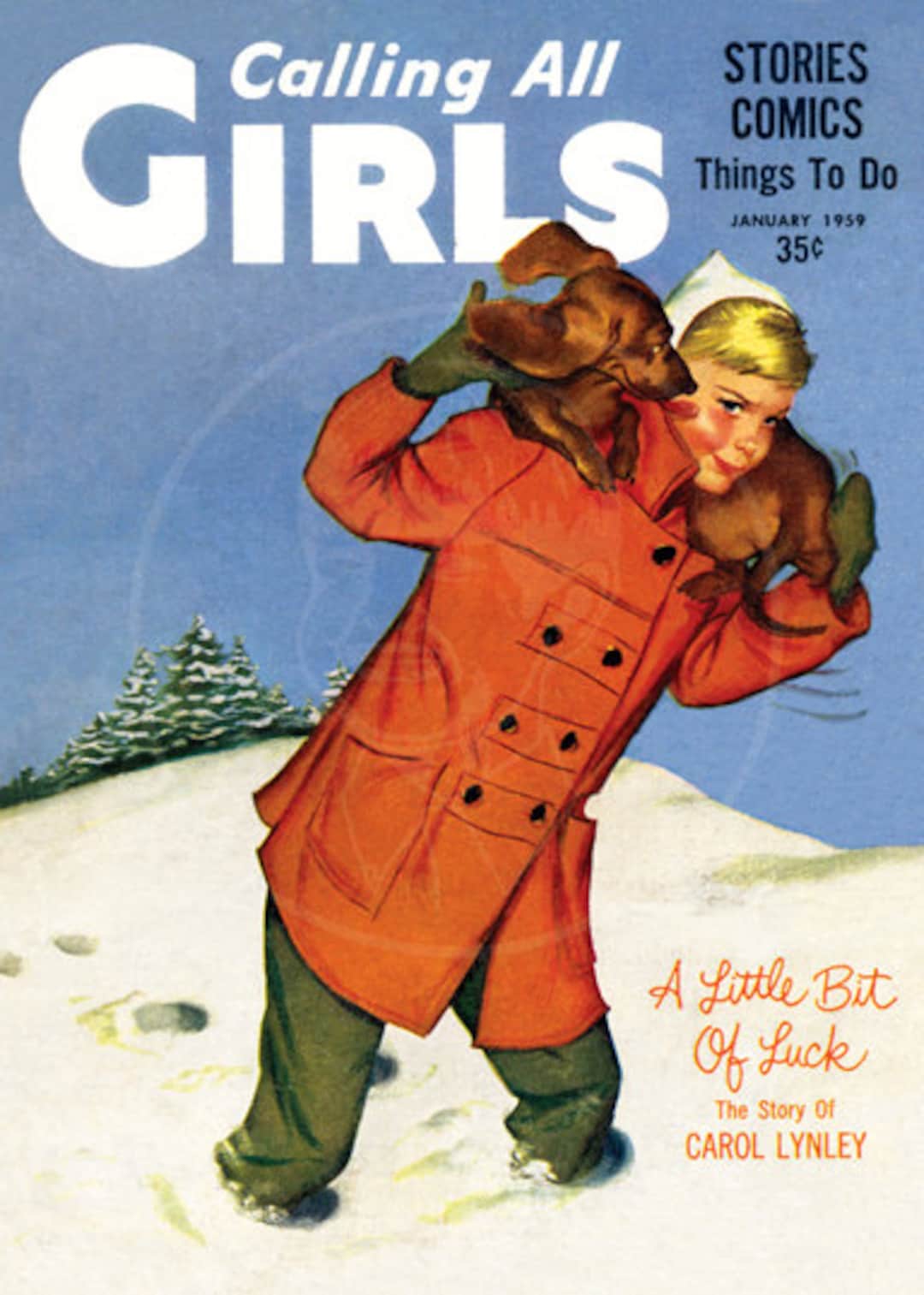 Calling All Girls (jan 1959) - 10x14 Giclée Canvas Print of Vintage ...