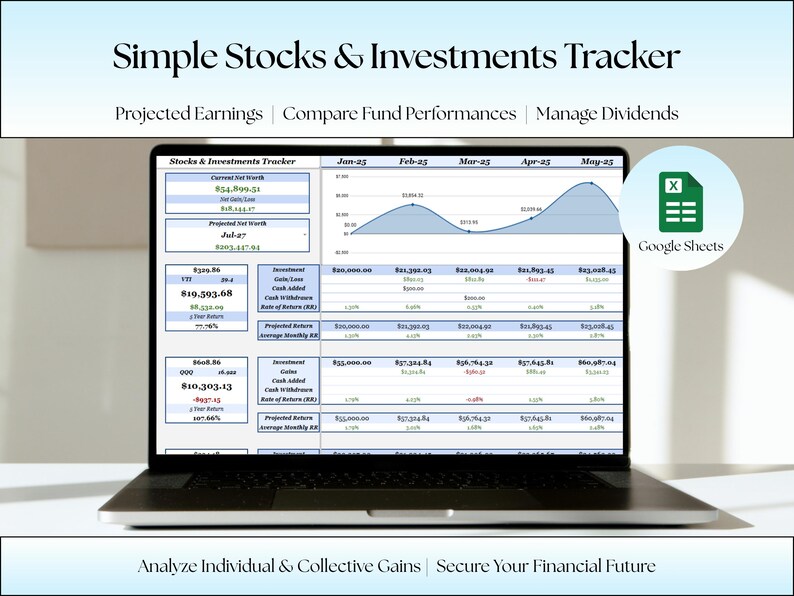 Simple Stocks & Investments Tracker Portfolio High Yield Dividends ...