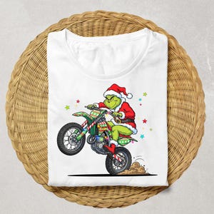 Christmas Grinch Dirt Bike Rider PNG, Grinch Motorcycle Christmas ...