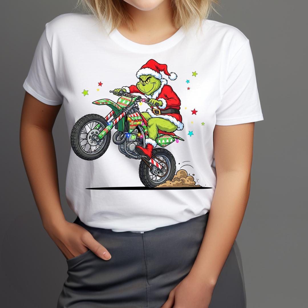 Christmas Grinch Dirt Bike Rider PNG, Grinch Motorcycle Christmas ...