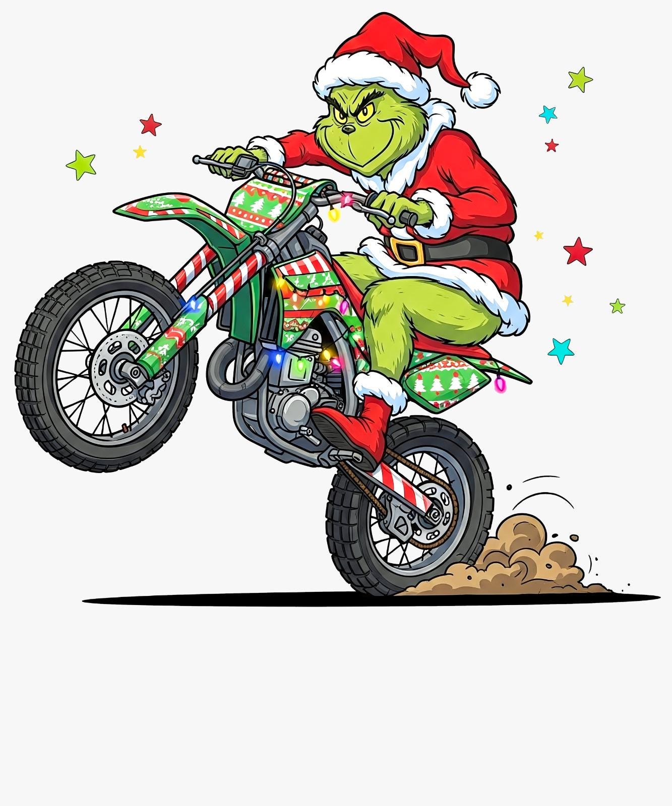Christmas Grinch Dirt Bike Rider PNG, Grinch Motorcycle Christmas ...