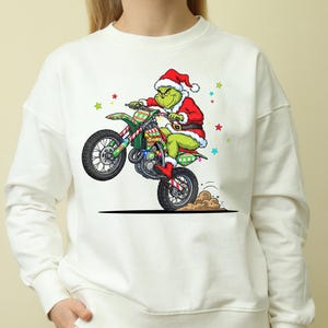 Christmas Grinch Dirt Bike Rider PNG, Grinch Motorcycle Christmas ...