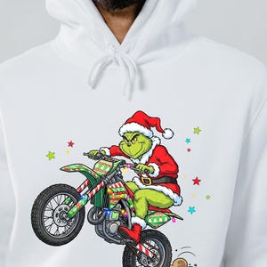 Christmas Grinch Dirt Bike Rider PNG, Grinch Motorcycle Christmas ...