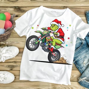 Christmas Grinch Dirt Bike Rider PNG, Grinch Motorcycle Christmas ...