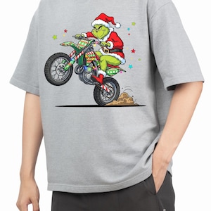 Christmas Grinch Dirt Bike Rider PNG, Grinch Motorcycle Christmas ...