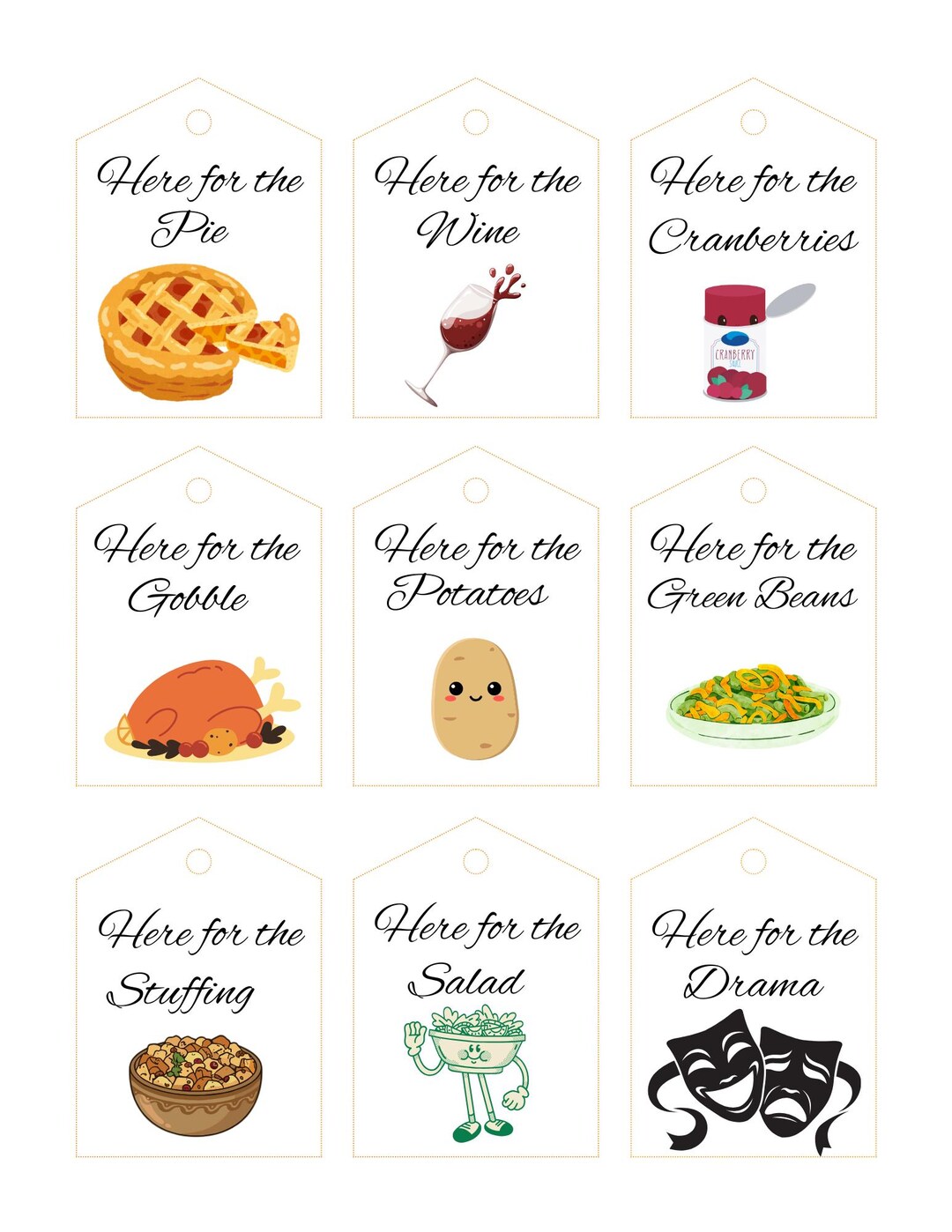 Printable Thanksgiving Table Place Cards - Etsy