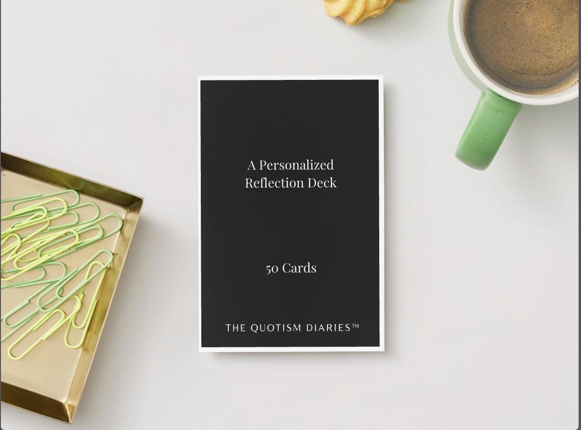 Personalized Reflection Quote Card Deck: Printable Self Care Prompts ...