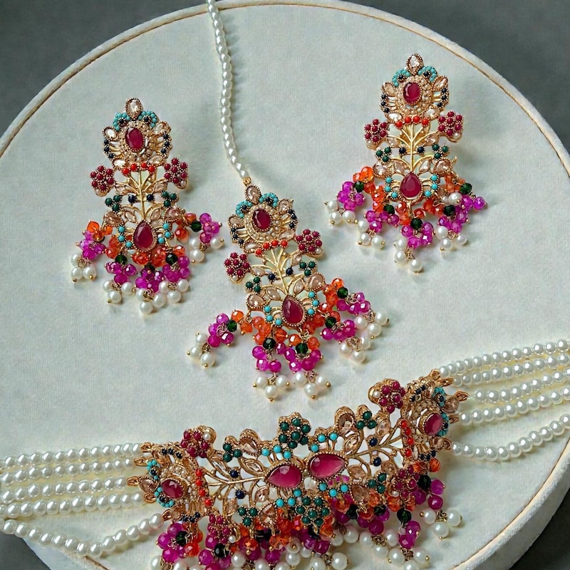 Jewelry Set Bridal Kundan - Etsy