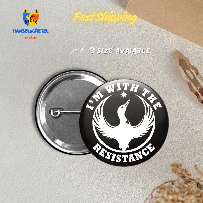 I'm With the Resistance Pin, MN Loon Star Wars Badge, Minimalist ...