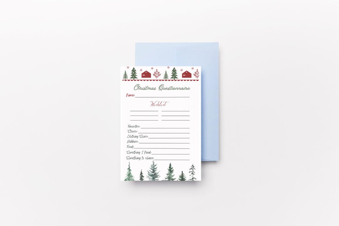 Holiday Questionnaire - Etsy