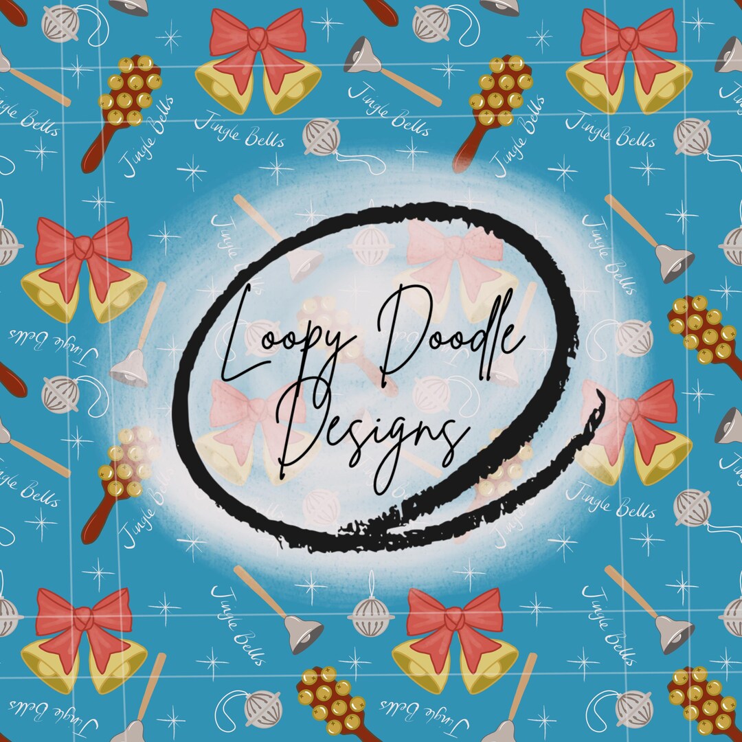 Jingle Bells Christmas Theme Digital Seamless File 12 X 12 PNG Digital ...