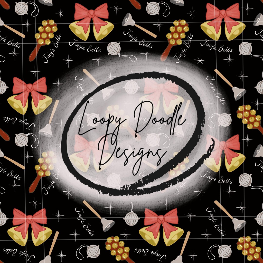 Jingle Bells Christmas Theme Digital Seamless File 12 X 12 PNG Digital ...