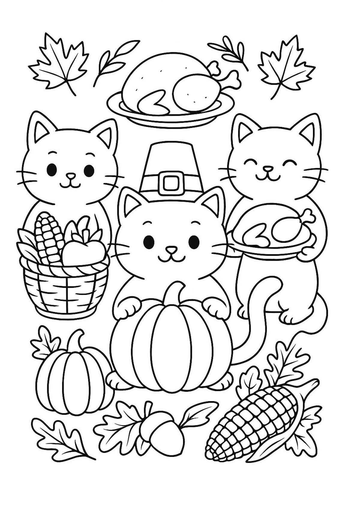 Thanksgiving Coloring Page for Kids & Moms | Cozy Fall Printable Art ...