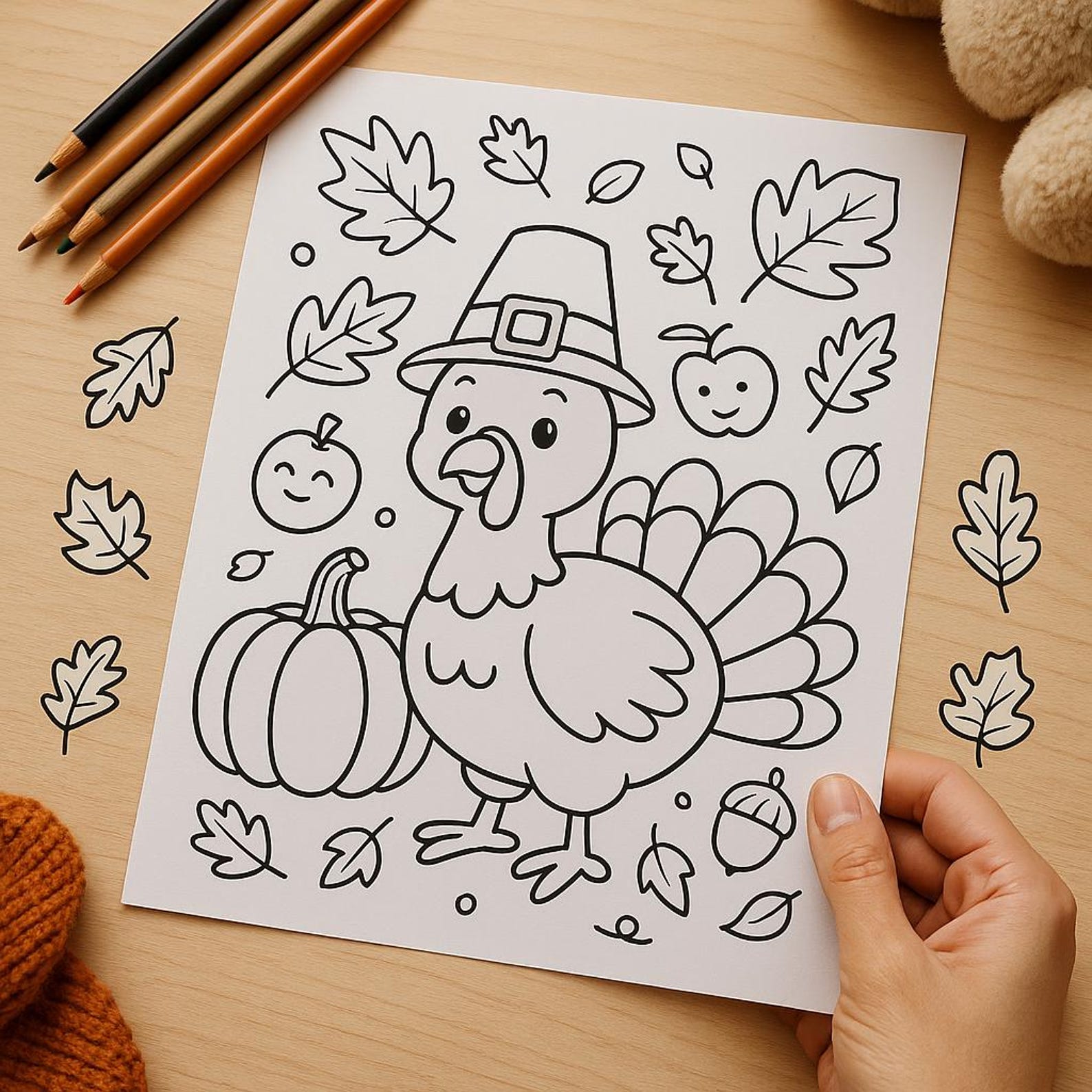 Thanksgiving Coloring Page for Kids & Moms | Cozy Fall Printable Art ...