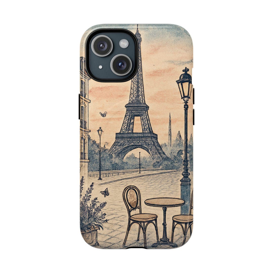 Paris Eiffel Tower Cafe Scene Phone Case | Tough Magnetic Case - Etsy