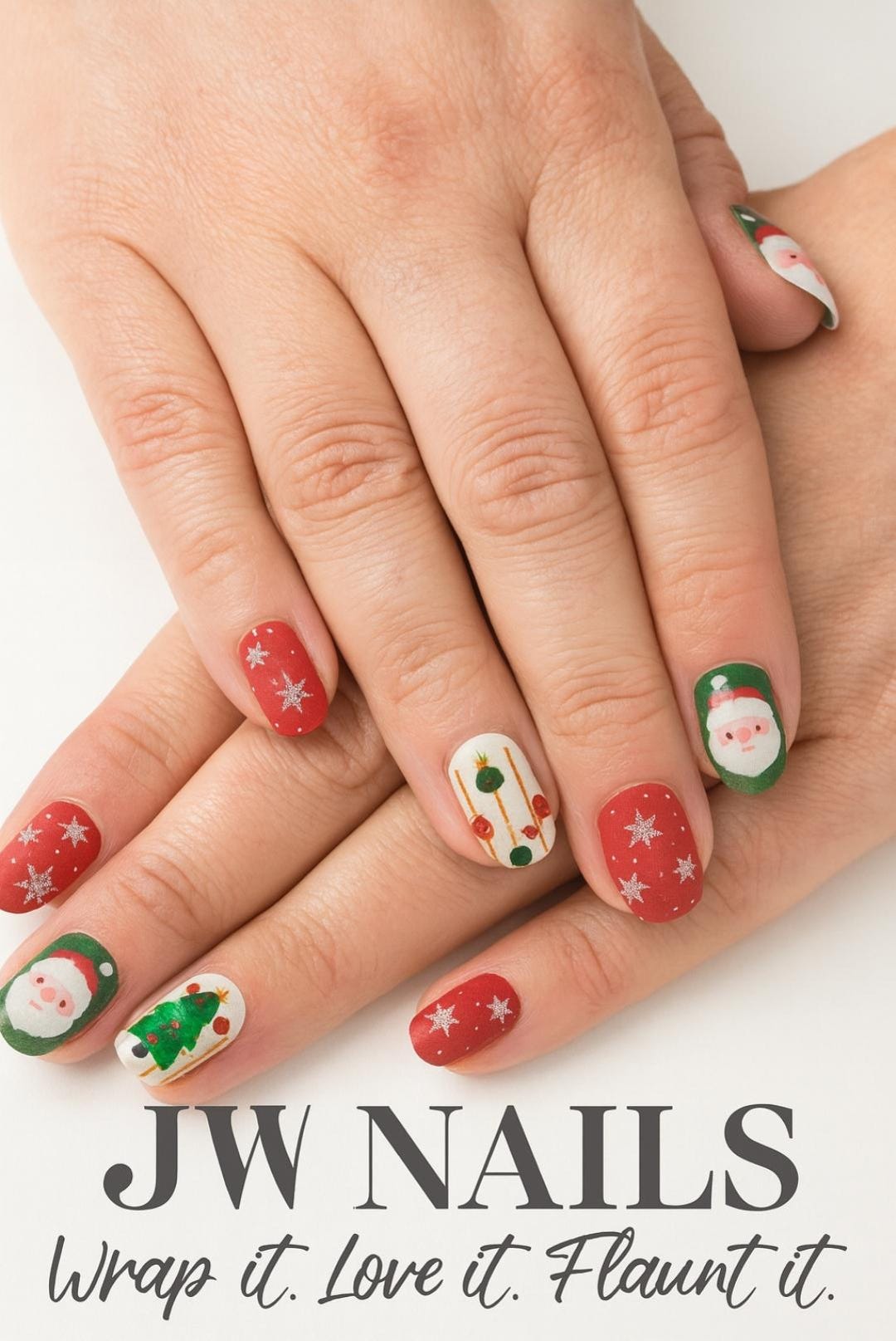 JW Nails “santa’s Workshop” Nail Wrap Set Festive Christmas Design 16 ...