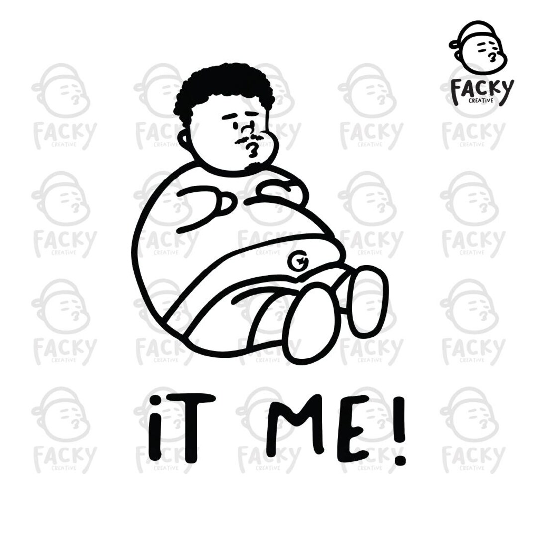 Doodle Art Cartoon Chubby Boy " It Me!" (style B) - Etsy