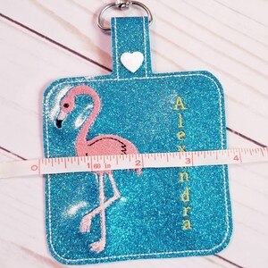 Flamingo - Name Tag - Flamingo Tag - Backpack Tag - Name Keychain ...