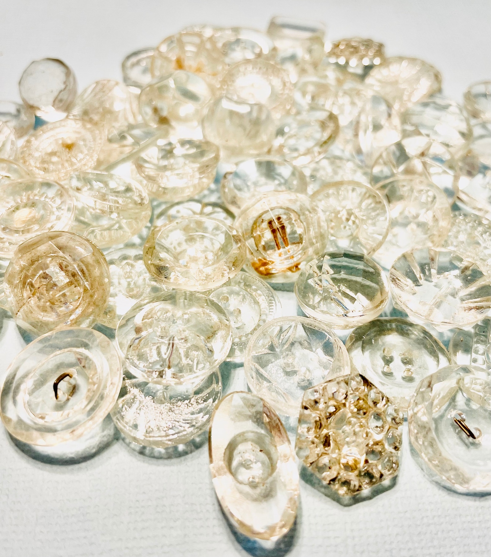 10 Random Vintage Clear Glass Buttons Bulk Mixed Lot - Etsy