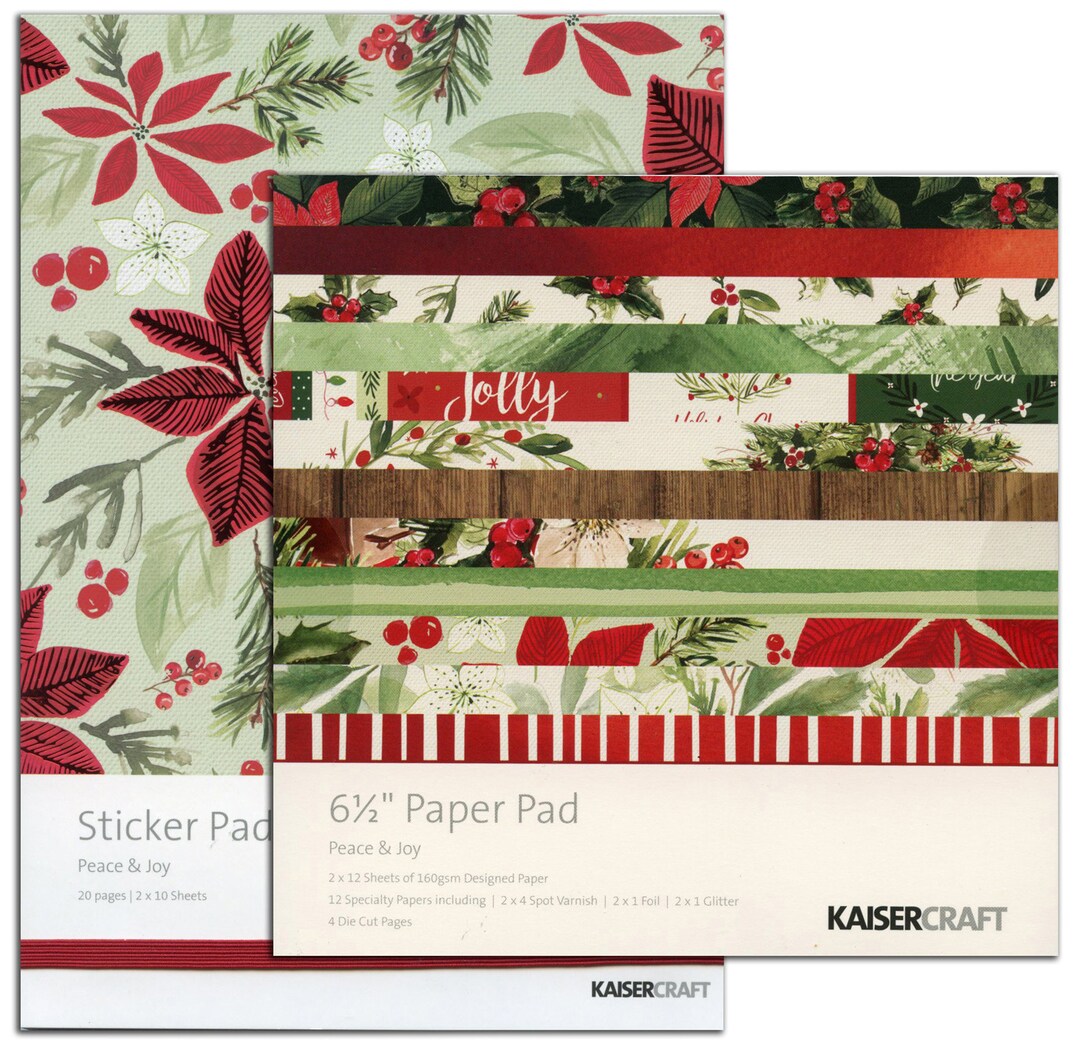 Kaisercraft Peace & Joy Scrap Pack Stickers and Paper Pad - Etsy