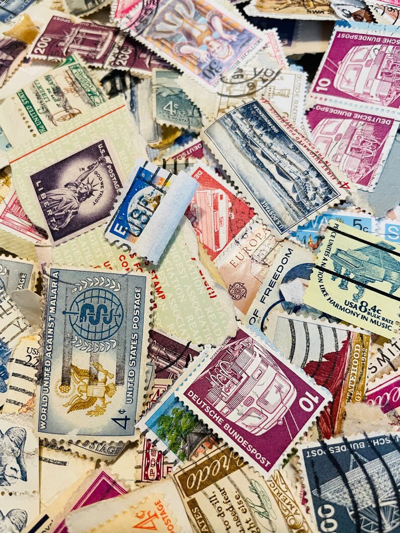 50 Random Postage Stamps - All Different - Most Used - Etsy