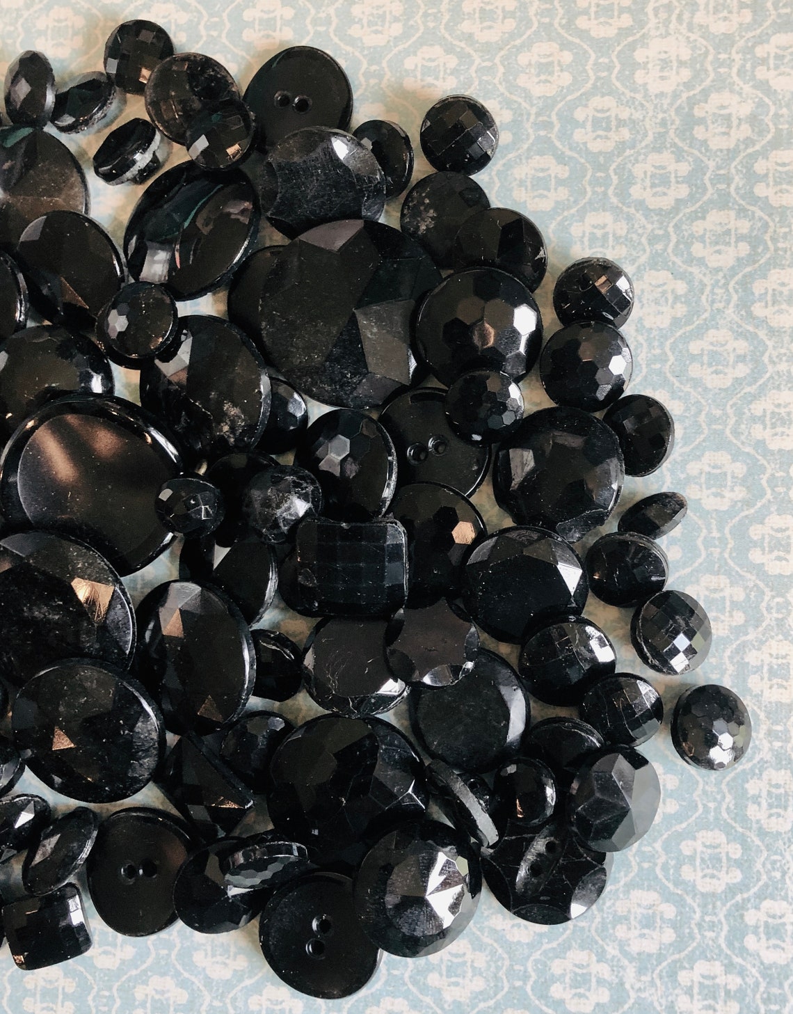10 Random Vintage Black Glass, Jet Buttons Bulk, Mixed Lot - Etsy