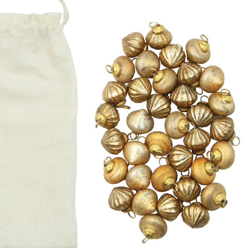 Vintage Glass Bauble Gold - Etsy