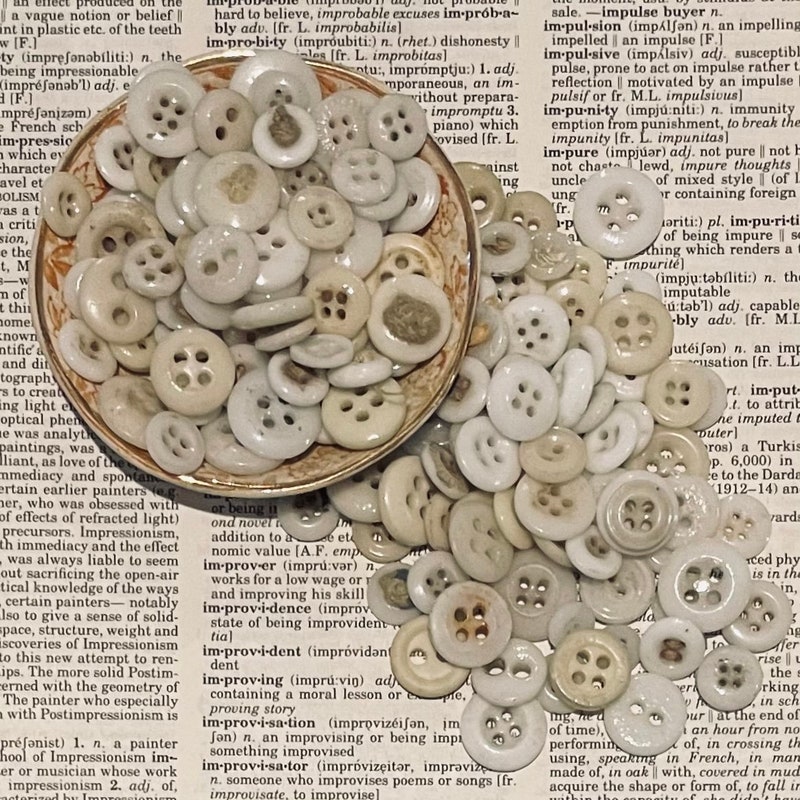White Buttons Random - Etsy