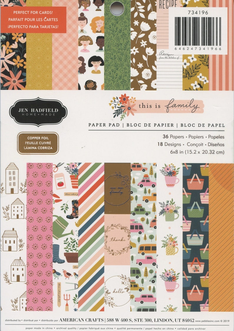 American Crafts Jen Hadfield 6x8 This is Family Paper Pad - Etsy