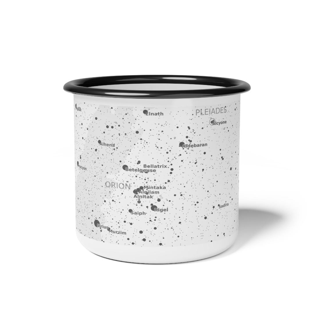12oz Enamel Camp Cup | Celestial Star Map Mug | Constellation Astronomy ...