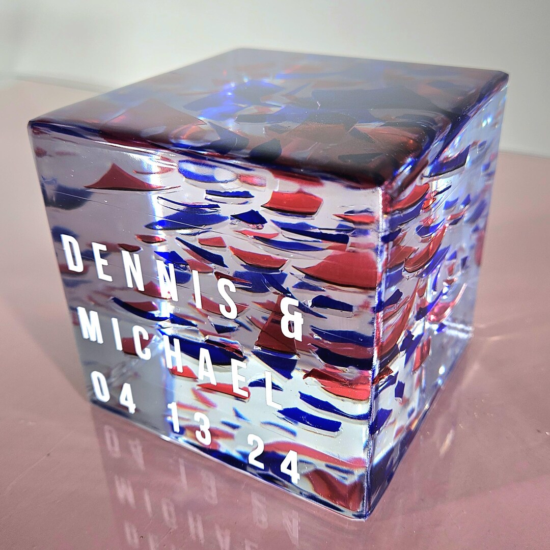 Smashed Wedding Glass Resin Cube: Jewish Wedding Keepsake (4x4x4") - Etsy