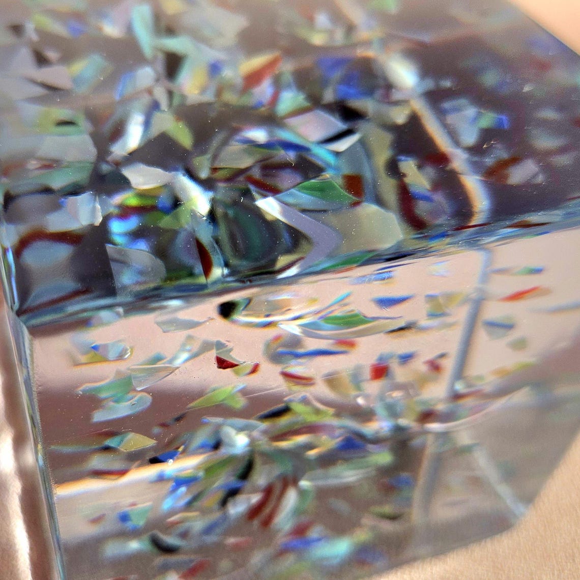 Smashed Glass Resin Cube: Jewish Wedding Keepsake (4x4x4") - Etsy