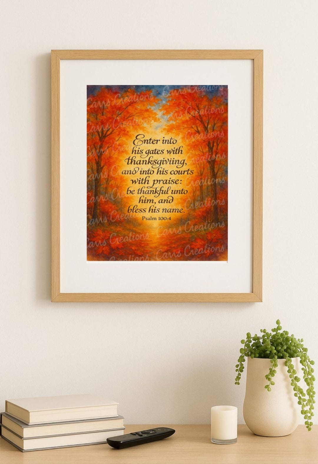 Fall Scripture Art Print - KJV Psalm 100:4 (digital Download) - Etsy