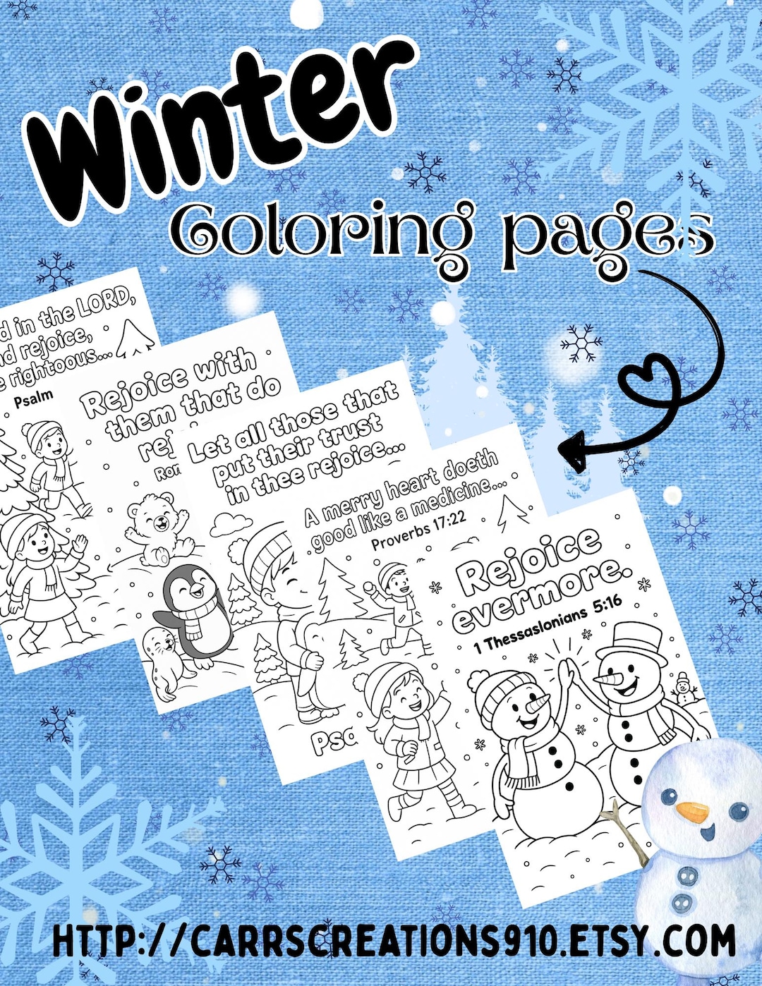 Winter Coloring Pages| Kids Winter Activities (digital Download) - Etsy