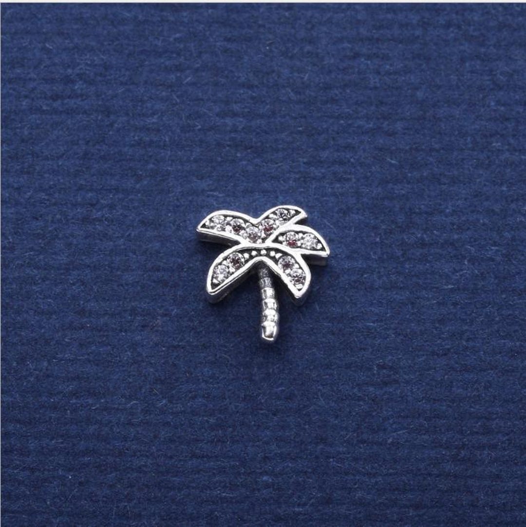 Pandora S. Silver Sparkling Palm Tree Petite Locket Charm - Etsy