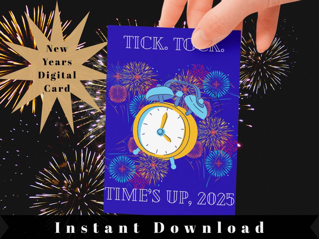 New Year Clock Card | Digital Countdown E-card - Etsy