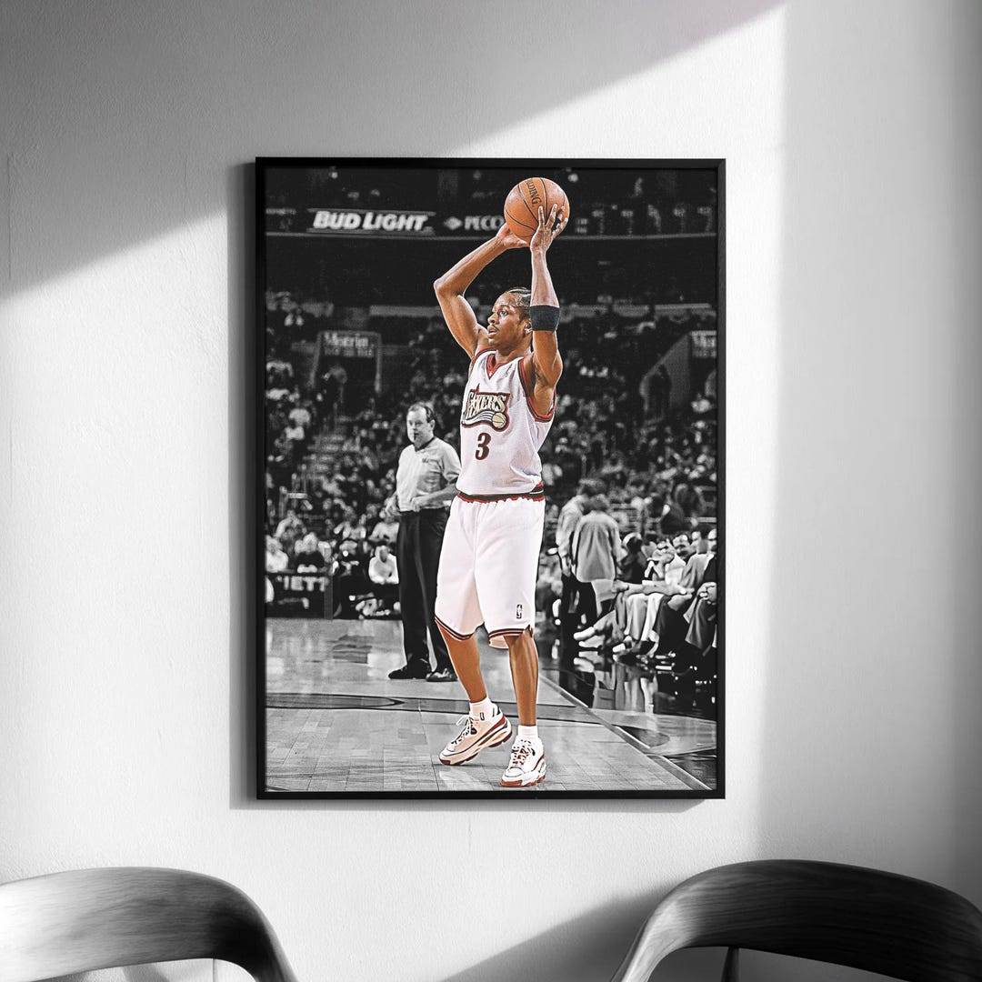 Allen Iverson Dunk Poster, Vintage Basketball Art (digital Download) - Etsy