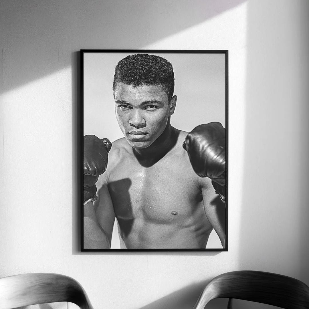 Vintage Young Ali Pose Poster Print, Wall Art Design, Boxing Posters ...