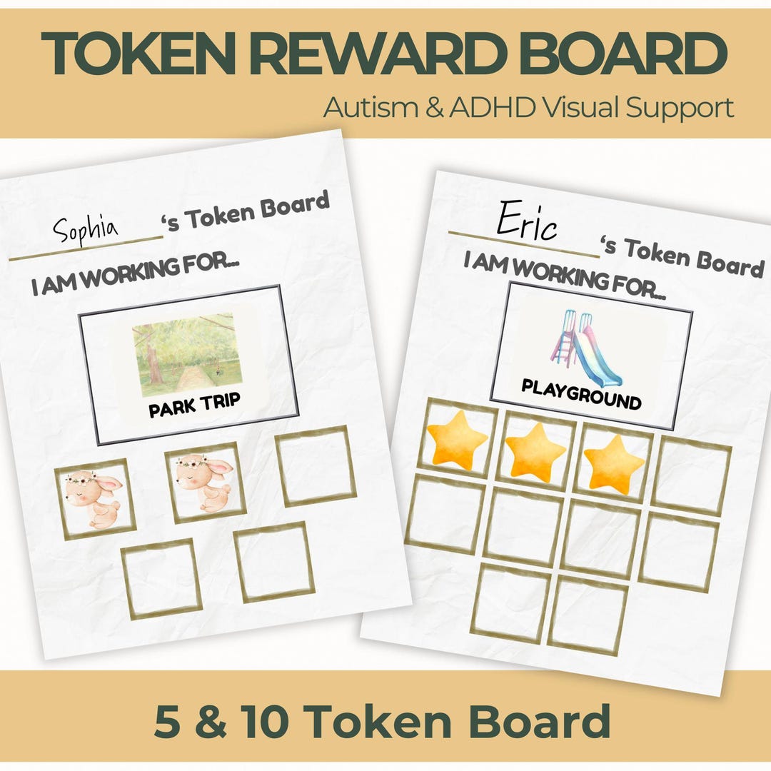 Token Board for Autism & ADHD – Printable Behavior Reward Chart ...