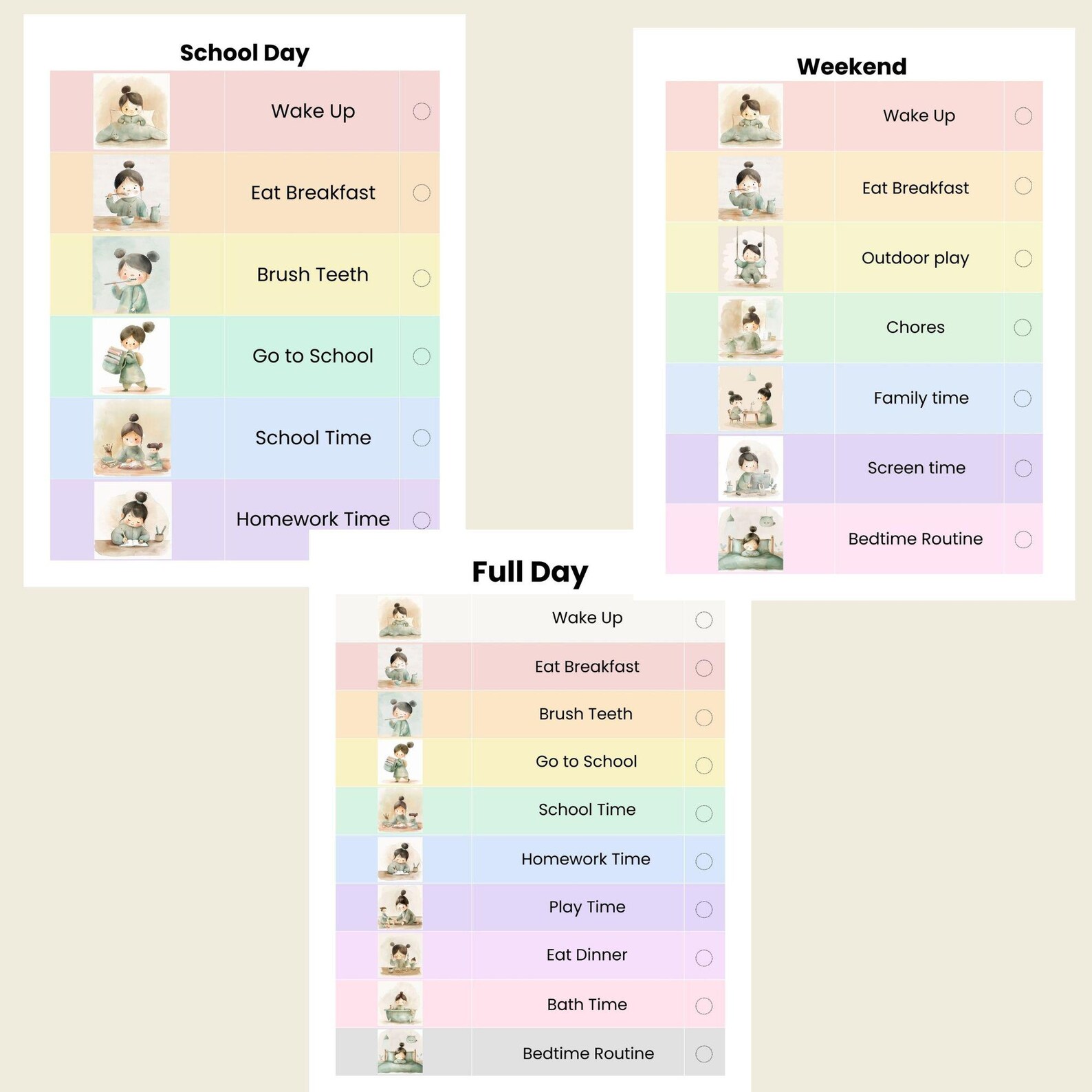 Visual Schedule for Kids | Daily Routine Chart Printable | Autism ADHD ...