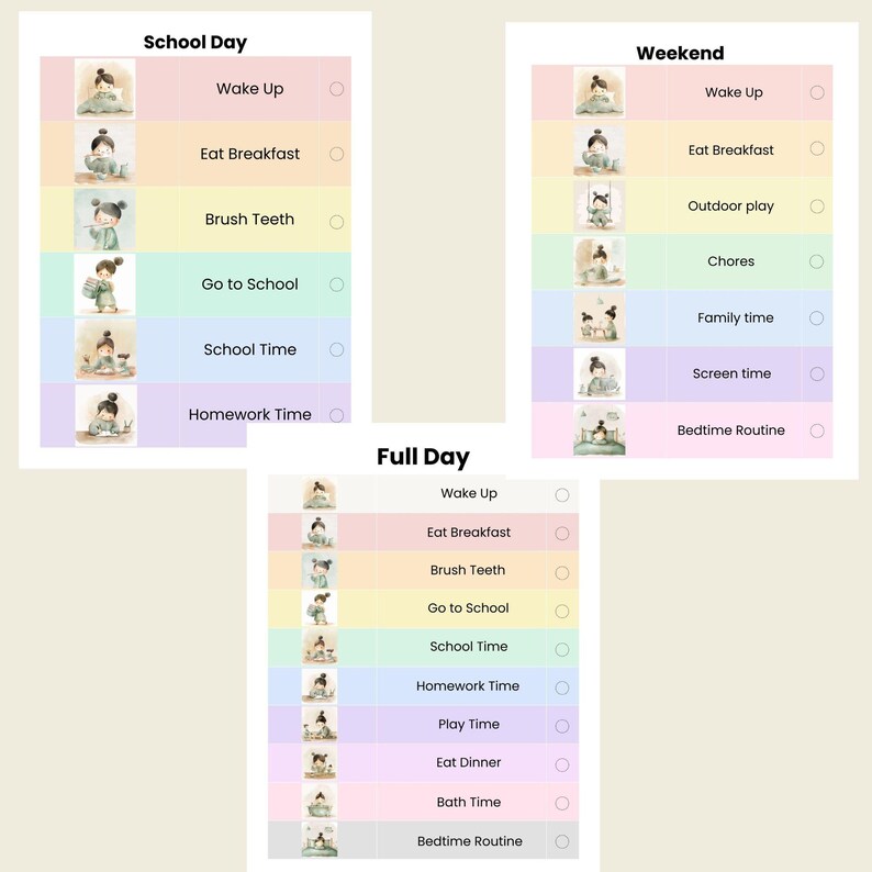 Visual Schedule for Kids | Daily Routine Chart Printable | Autism ADHD ...