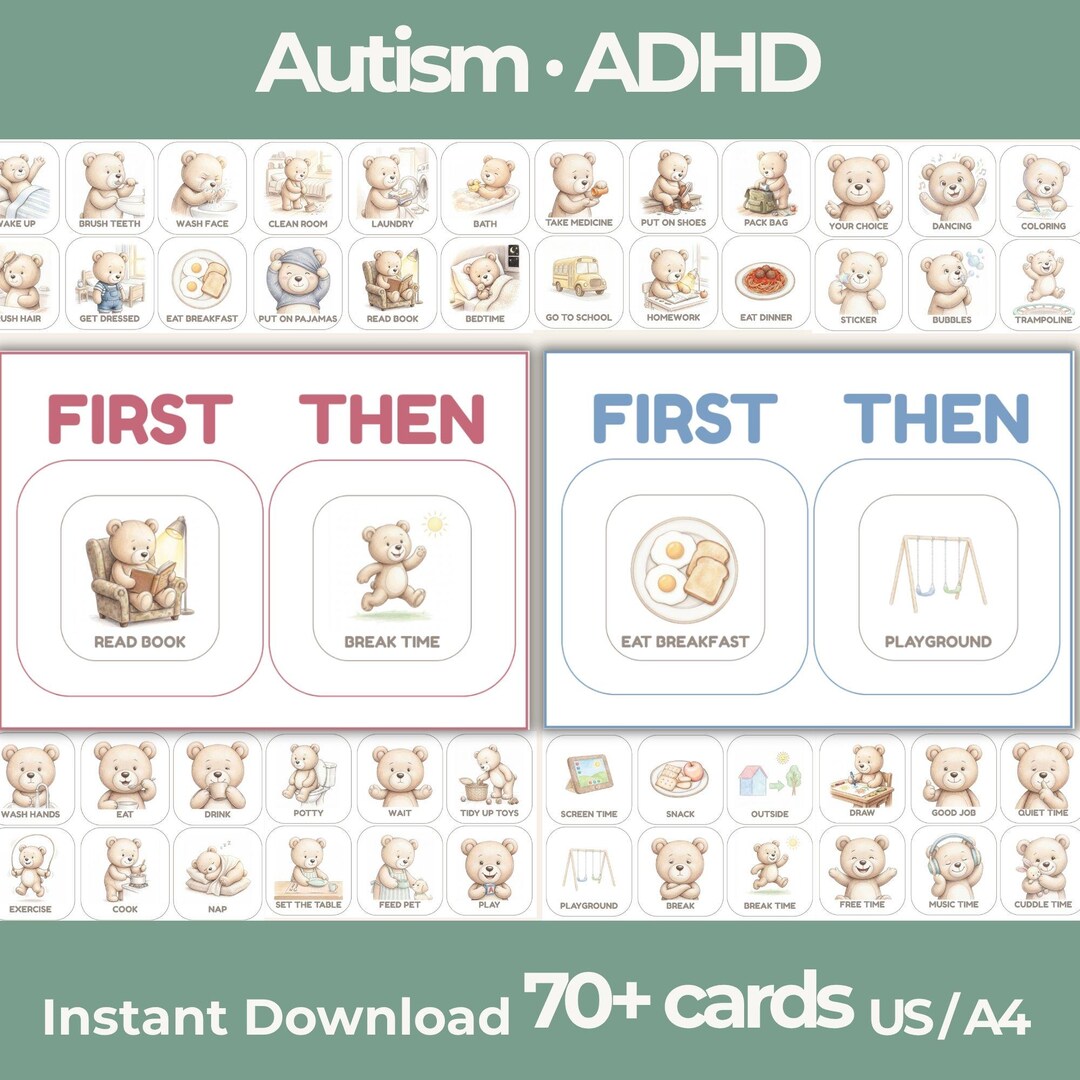 First Then Board Printable, Communication Board, Morning Routine Chart ...