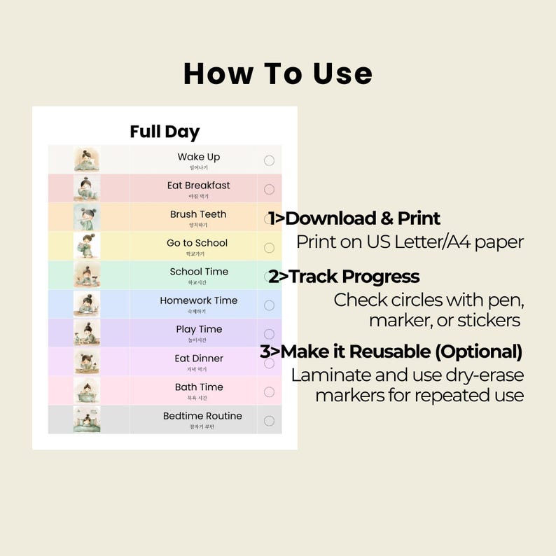 Visual Schedule Printable for Autism ADHD Kids | Daily Routine Chart ...