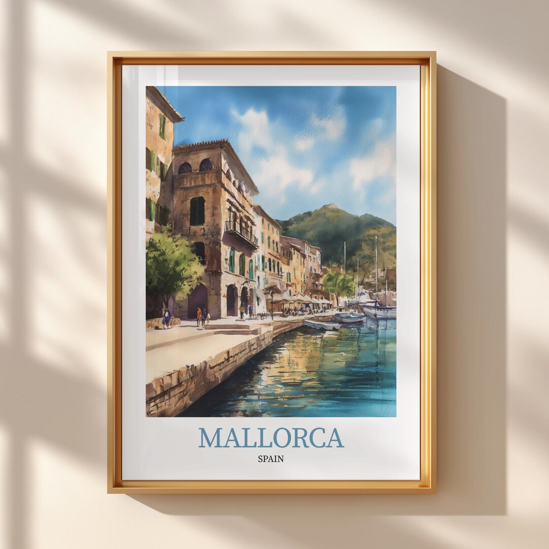 Mallorca Poster – Spain Watercolor Print | Mediterranean Island Wall ...