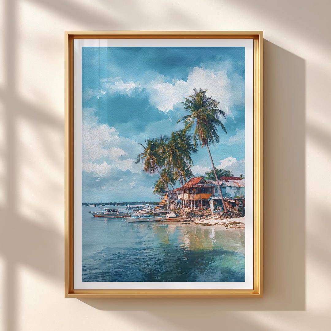 Siargao Watercolor Poster – Philippines Print | Tropical Island Wall ...