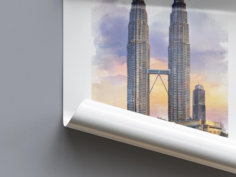 Petronas Towers Kuala Lumpur Poster | Malaysia Travel Print ...